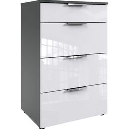 wimex Schubkastenkommode &raquo;level36 D by fresh to go&laquo; mit soft-close Funktion und Lackfronten, 4 Schubladen, Kommode hoch grau Holzwerkstoff B/H/T: 54cm x 