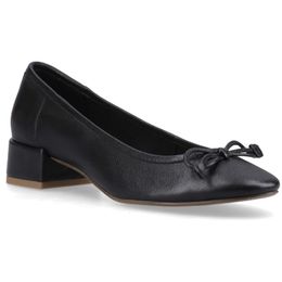 Hush Puppies Silvia Niedrigabsatz Leder Damen Schwarz Runde Pantolette