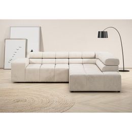 Home Affaire Ecksofa &raquo;Ancona, Ecksofa, incl. Kopfteilverstellung, Breite 249 cm, L-Form&laquo; wahlweise motorische Sitztiefenverstellung, B/T(H: 249/215/70