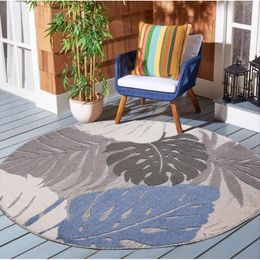 Sanat Teppich &raquo;Floral Outdoor, auch als L&auml;ufer und Rund&laquo; rund 6 mm H&ouml;he In- und Outdoor geeignet, florales Design, Balkon, Terasse beige Kunstfaser &Oslash; 200cm 