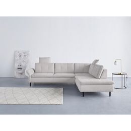 Quelle Home affaire Ecksofa &raquo;Birkholm L-Form&laquo; Armlehnverstellung, auch in Easy Clean Bezug - mit Wasser zu reinigen silber 98% Polyester 2% Polyamid B/H/T: 