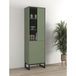 OTTO home Vitrine &raquo;Loft, H&ouml;he 180 cm, moderne Standvitrine mit 2 T&uuml;ren, Metallkufen&laquo; Hochschrank mit viel Stauraum, Glast&uuml;r und verstellbaren 