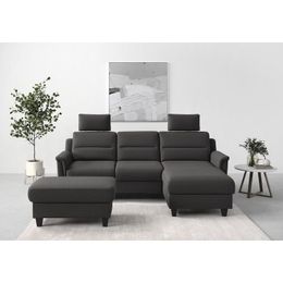 Sit & More sit&more Ecksofa &raquo;Far&ouml; L-Form&laquo; inklusive Federkern, wahlweise mit Schlaffunktion und Bettkasten grau B/H/T: 234cm x 90cm x 168cm, Luxus-Microfaser 