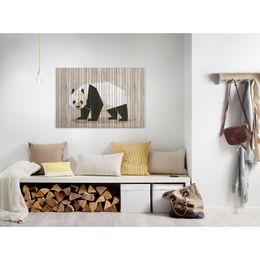 A.S. Cr&eacute;ation Leinwandbild &raquo;born to be wild&laquo; Kunst Tiere 1 Stk. tlg. Keilrahmen Bild Holzoptik Tiere Leinwand-Bild Wohnzimmer modern Kinder schwarz Holz, Stahl B/H/