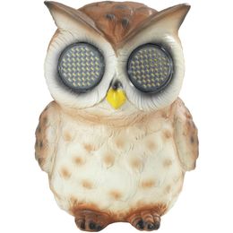 Maximex LED Dekofigur &raquo;Modell Blinky Eyes Eule&laquo; Warmwei&szlig; solarbetriebene Gartenfigur mit leuchtenden Augen, f&uuml;r Garten & Balkon H: 13cm