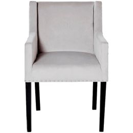 Jahnke Esszimmerstuhl &raquo;SAVIK KENT&laquo; () 1 Stk.Nieten-Optik, Griff an R&uuml;ckenlehne silber Polyester B/H/T: 58cm x 88cm x 62,5cm, 1 Stk., Samtstoff Samtoptik