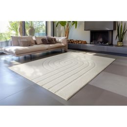 Obsession Teppich &raquo;Zen Deluxe 700&laquo; rechteckig 22 mm H&ouml;he Uni Farben, modernes Design, Hoch-Tief Effekt, Wohnzimmer beige Polyester B : 160cm 1 Stk., 22mm, L: 