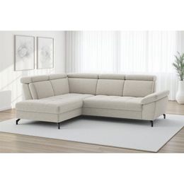 Sit & More sit&more Ecksofa &raquo;Vanity; L-Form, B. 254 cm&laquo; Inkl.Sitz-,Kopf-und Armteilverstellung 100% Polyester B/H/T: 254cm x 84cm x 197cm, Flachgewebe, Ottomane 