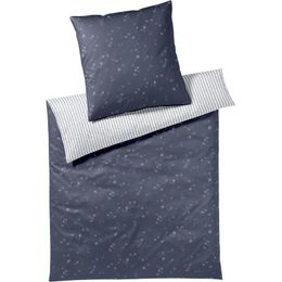 Elegante Bettw&auml;sche &raquo;Fleurs&laquo; 2 Stk. angenehmes Hautgef&uuml;hl blau Mako-Satin, Obermaterial: 100% Baumwolle B/L: 135cm x 200cm, 1 Stk., 1 Stk., Mako-Satin, B/L: 