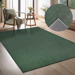 OTTO home Teppich &raquo;Sveaa&laquo; rechteckig 8 mm H&ouml;he mit Anti-Rutsch-R&uuml;cken und 3D-Optik gr&uuml;n Polyester B : 80cm 1 Stk., 8mm, L: 150cm