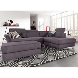 Sit & More sit&more Ecksofa &raquo;Avignon L-Form&laquo; inklusive Kopfteilverstellung, wahlweise mit Schlaffunktion grau Struktur fein ( 100% Polyester);Struktur (100% 