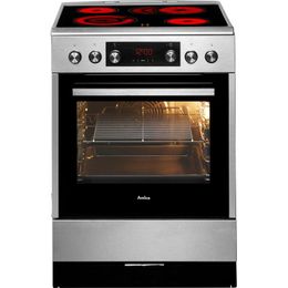 Amica Elektro-Standherd &raquo;SHC 914 100 E&laquo; mit 2-fach-Teleskopauszug Steam Clean Komfortables Kochen und Backen mit bequemer Handhabung silber 2-fach-