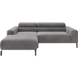 Home Affaire Ecksofa &raquo;Ecksofa, L-Form, incl. Kopfteilverstellung, Breite 223 cm&laquo; wahlweise elektrische Sitztiefenverstellung grau 88% Polyester, 12% 