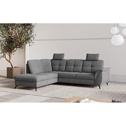 Sit & More sit&more Ecksofa &raquo;Zora&laquo; wahlweise mit Schlaffunktion und Bettkasten grau 90% Polyester 10% Polyamid B/H/T: 244cm x 92cm x 212cm, Struktur weich, 