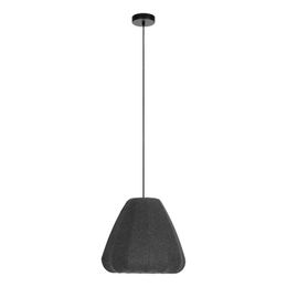 Eglo H&auml;ngeleuchte &raquo;BARLASTON&laquo; E27 1 Stk. Pendelleuchte, Esszimmerlampe, Textil, Grau, Metall, Schwarz, &Oslash; 35cm schwarz 1, &Oslash; 35cm H: 110cm, 1 Stk.