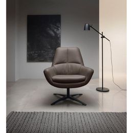 BETYPE Drehsessel &raquo;Be Organic Standard Back, Loungesessel&laquo; in elegantem Design mit Drehfunktion grau 100% Echtleder Semi-Anilin-Leder, Drehfunktion, B