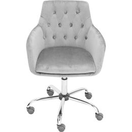 OTTO home B&uuml;rostuhl &raquo;Perry1&laquo; () eleganter Samtstuhl, gepolstert grau B/H/T: 58cm x 79cm x 55,5cm, Samtstoff
