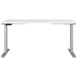 Germania Schreibtisch &raquo;Jet&laquo; moderne Farbvariationen, Breite 120/140/160/180 cm, Made in Germany wei&szlig; B/H/T: 160cm x 72cm x 80cm, Gestellfarbe silber