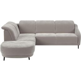 Sit & More sit&more Ecksofa &raquo;Blues L-Form&laquo; wahlweise mit Klapptisch und USB grau 100% Polyester B/H/T: 258cm x 93cm x 249cm, Luxus-Microfaser ALTARA NUBUCK , 
