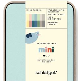 Schlafgut Spannbettlaken &raquo;Casual Mini Spannbettlaken&laquo; f&uuml;r Kinder, MADE IN GREEN by OEKO-TEX blau Jersey, Obermaterial: 100% Baumwolle 1 Stk., Jersey, 60-70x120-