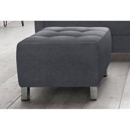 Sit & More sit&more Hocker &raquo;Pablo&laquo; grau Luxus-Microfaser (90% Polyester; 10% Polyamid);Luxus-Microfaser ALTARA NUBUCK (100% Polyester);Kunstleder SOFTLUX B/H/T: 