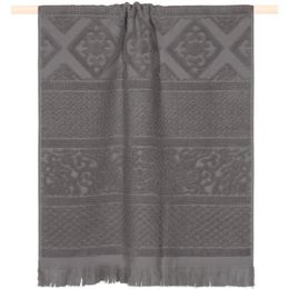 Pad Badetuch &raquo;HARLEM, 70x140 cm&laquo; Made in Europe, Ton in Ton gestreift, mit Ornamenten, mit Fransen schwarz Frottee, Frottee B/L: 70cmx140cm, 1 Stk., 