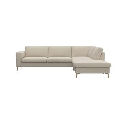 FLEXLUX Ecksofa &raquo;Fiore, Sitzaufbau mit hochwertigem Kaltschaum f&uuml;r mehr Sitzkomfort&laquo; breite Armlehnen, L-Form, F&uuml;&szlig;e Alu/Eiche wei&szlig; 100% Polyester B/H/