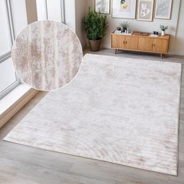 OTTO home Teppich &raquo;Luvu, mit Hoch-Tief-Struktur&laquo; rechteckig 12 mm H&ouml;he Modernes Design, Boho-Charme, dezenter Glanz, Wohnzimmer, Schlafzimmer beige 