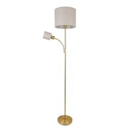 N&auml;ve n&auml;ve Stehlampe &raquo;Filomena&laquo; E14 E27 1 Stk. Schirm braun, inkl. Lesearm, inkl. Druckschalter, H: 165cm 2, &Oslash; 30,1cm H: 165cm, 1 Stk.
