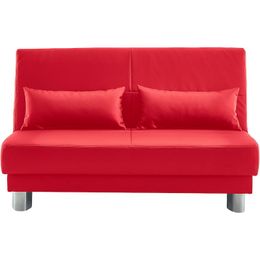 Home Affaire Schlafsofa &raquo;Gina&laquo; mit einem Handgriff vom Sofa zum Bett rot 100% PU B/H/T: 160cm x 86cm x 195cm, Kunstleder