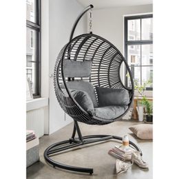 Destiny H&auml;ngesessel &raquo;COCO DE LUXE II&laquo; Stahl, Aluminium, Polyrattan, mit Gestell, inkl. Auflagen grau Obermaterial: 100% Polyester. F&uuml;llung: 50% Polyester, 50%