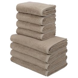 OTTO home Handtuch Set &raquo;Merida, 4 Duscht&uuml;cher 70x140cm, 4 Handt&uuml;cher 50x100cm&laquo; 8 Frottier kuschelig weich, einfarbig, 100% Baumwolle beige Frottier, 