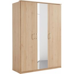 Priess Kleiderschrank &raquo;Husum&laquo; mit dekorativen Kranz, wahlweise mit Schubk&auml;sten braun Holzwerkstoff B/H/T: 140cm x 196cm x 57cm, T&uuml;ren: 3 Stk. ohne 