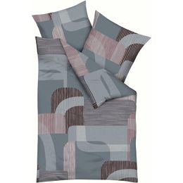 Kaeppel Bettw&auml;sche &raquo;Record&laquo; 2 Stk. grau Mako-Satin, Obermaterial: 100% Baumwolle B/L: 155cm x 220cm, 1 Stk., 1 Stk., Mako-Satin, B/L: 80cm x 80cm, 2 Stk.