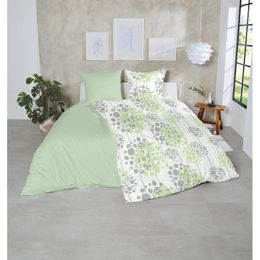 Primera Bettw&auml;sche &raquo;Soft-Seersucker-Bettw&auml;sche Florence&laquo; 2 gr&uuml;n Soft-Seersucker, Obermaterial: 100% Baumwolle B/L: 155cm x 220cm, 1 Stk., 1 Stk., Soft-