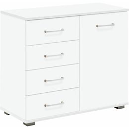 Priess Kombikommode &raquo;Barcelona mit 4 Schubk&auml;sten und T&uuml;r in 6 Farben&laquo; wei&szlig; Holzwerkstoff B/H/T: 82cm x 71cm x 38cm, 4 Stk.