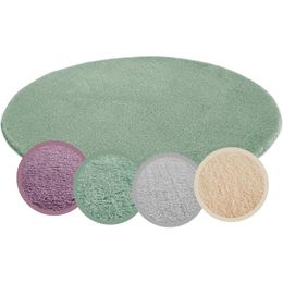 ANDIAMO Teppich &raquo;Arezzo&laquo; rund 16 mm H&ouml;he Uni Farben, weicher Flor, waschbar, ideal im Wohnzimmer & Schlafzimmer gr&uuml;n Polyester &Oslash; 67cm 1 Stk., 16mm, &Oslash; 67cm