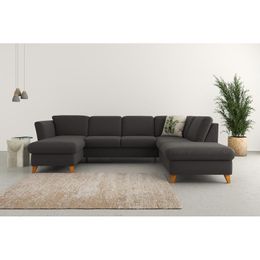 Home Affaire Wohnlandschaft &raquo;Trelleborg U-Form&laquo; Federkern-Polsterung, wahlweise mit Schlaffunktion und Stauraum grau 100% Polyester B/H/T: 307cm x 