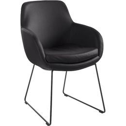 Musterring Esszimmerstuhl &raquo;Tavia&laquo; (Set) 2 Stk. schwarz B/H/T: 62cm x 86cm x 66cm, 2 Stk., Echtleder, Kufengestell