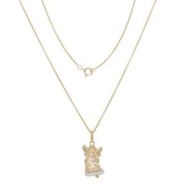 Firetti Damen Kette mit Anh&auml;nger &raquo;Schmuck Geschenk Silber 925 Ankerkette Engel Faith Glaube bicolor&laquo; mit Wei&szlig;topas Silber 925 (Sterlingsilber), L: 45 