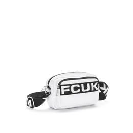 Fcuk Damen FCUK Umh&auml;ngetasche Minibag, Handtasche, Crossbody Bag VEGAN wei&szlig; B/H/T: 20cm x 13cm x 6cm