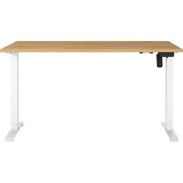 Germania Schreibtisch &raquo;Boras&laquo; Breite 120/140/160/180 cm, Metallgestell, elektrisch h&ouml;henverstellbar wei&szlig; B/H/T: 140cm x 120cm x 80cm, Gestellfarbe 