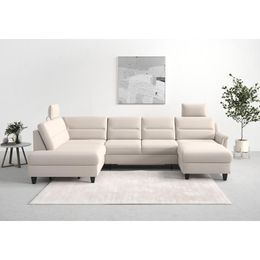 Sit & More sit&more Wohnlandschaft &raquo;Far&ouml; U-Form&laquo; inklusive Federkern, wahlweise mit Schlaffunktion und Bettkasten grau B/H/T: 325cm x 90cm x 187cm, Luxus-