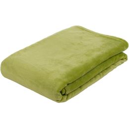 G&ouml;zze Wohndecke &raquo;Memphis&laquo; in tollen Unifarben, Kuscheldecke gr&uuml;n Polyester B/L: 150cm x 200cm