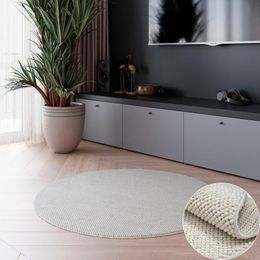 OTTO home Teppich &raquo;Vals&laquo; rund 7 mm H&ouml;he Uni Farben, meliert, Sisal-Optik, auch in rechteckig erh&auml;ltlich wei&szlig; Polyester B : 120cm &Oslash; 120cm 1 Stk., 7mm, 