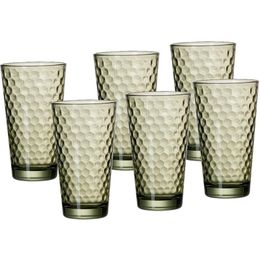 Ritzenhoff & Breker Longdrinkglas &raquo;Favo, 6-teilig&laquo; 6er Set, je 350 ml gr&uuml;n Glas &Oslash; 8,4cm x 14,2cm, 350ml, 6