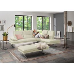 W.Schillig Ecksofa &raquo;broadway, Designsofa, mit tollem Sitzkomfort, L-Form&laquo; Sitztiefenverstellung, Kopfteil- & Seitenteilverstellung, Breite 284cm beige