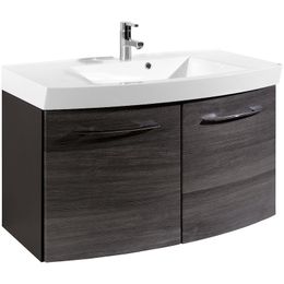 Welltime Waschtisch &raquo;Florida&laquo; Breite 100 cm, gebogen grau B/H/T: 100cm x 54cm x 47cm