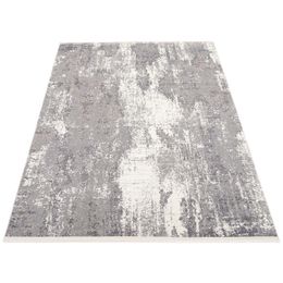 OCI DIE TEPPICHMARKE Teppich &raquo;TOP LARISSA&laquo; rechteckig 7 mm H&ouml;he 3-D Hoch Tief Optik, mit Fransen, Wohnzimmer grau Polypropylen (PP) B : 160cm 1 Stk., 