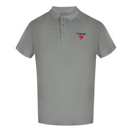 Moschino Poloshirt Mit Herzlogo, Grau